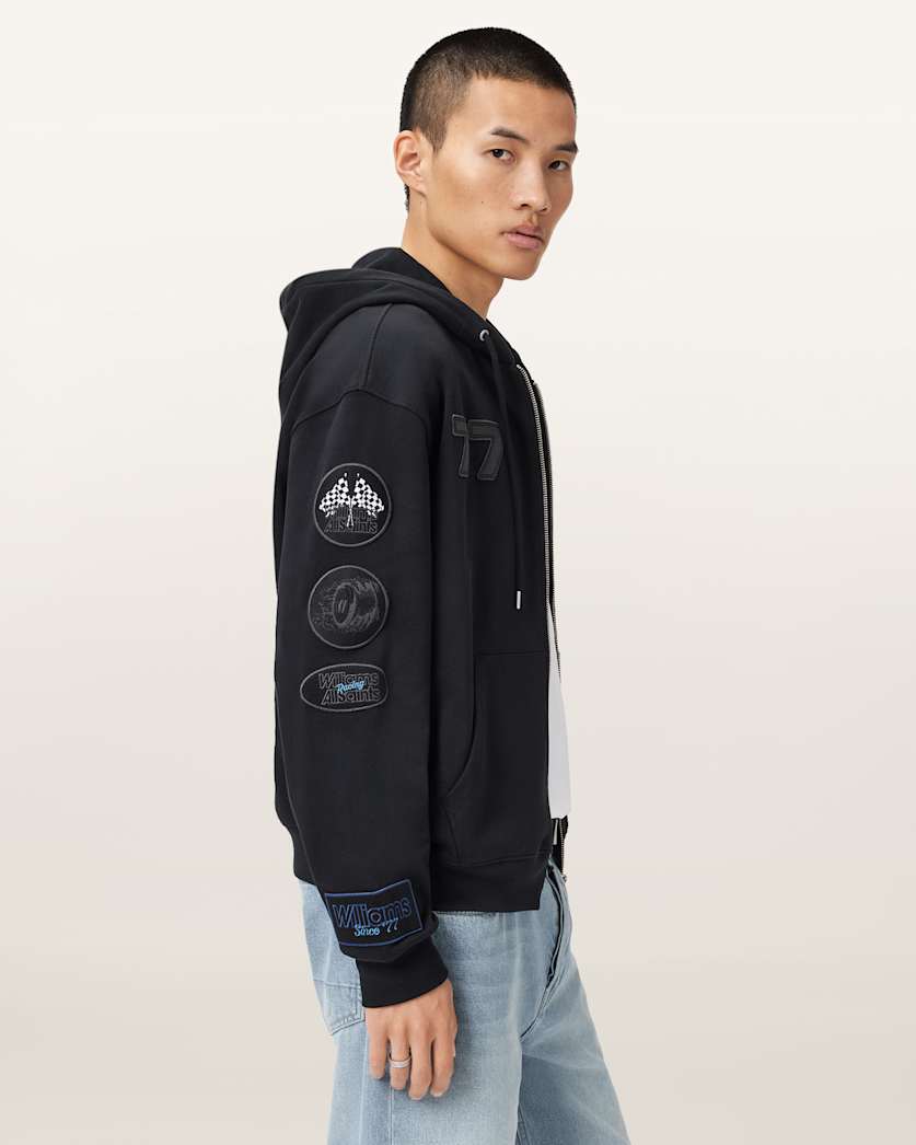 Williams X AllSaints Apex Zip Sweatshirt Jet Black | ALLSAINTS US